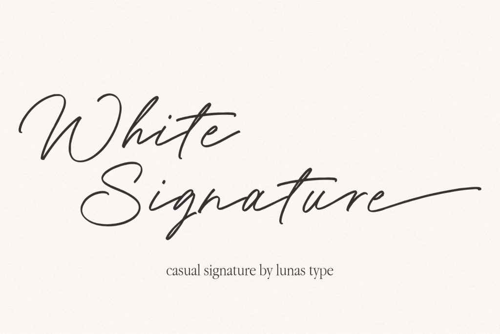 White Signature Font – Letteralle Studio